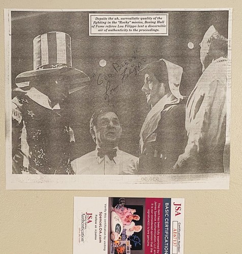 Lou Filippo Signed Autographed Rocky 8x10 Xerox Photo JSA Cert Referee ...