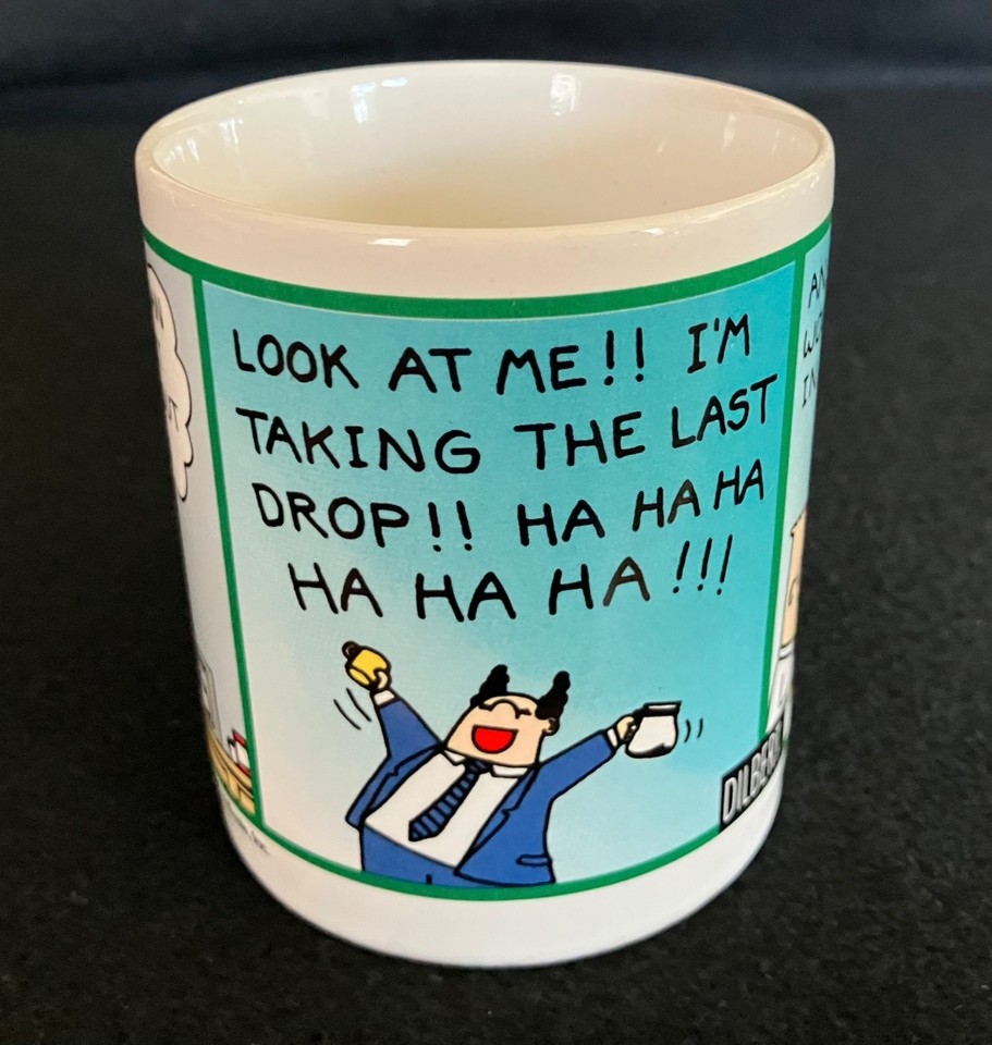1993 Dilbert Scott Adams Comic "I'm The Boss" Mug Office Humor Coffee ...
