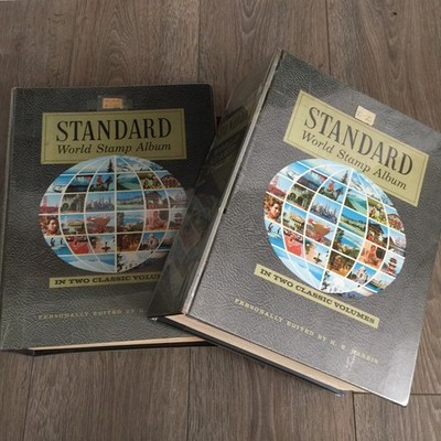 WW STAMPS H.E. Harris Standard World Stamp Albums (2) A-Z 1840's-1977 w ...