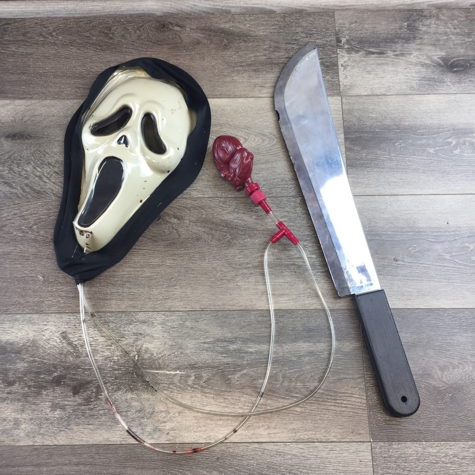 Scream Ghost Bleeding Face Halloween Full Costume Hand Pump Preowned ...