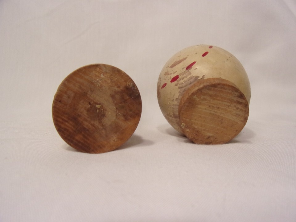 RARE Vintage Wooden Baseball Ball And Bat Salt & Pepper S&P Shaker Set ...