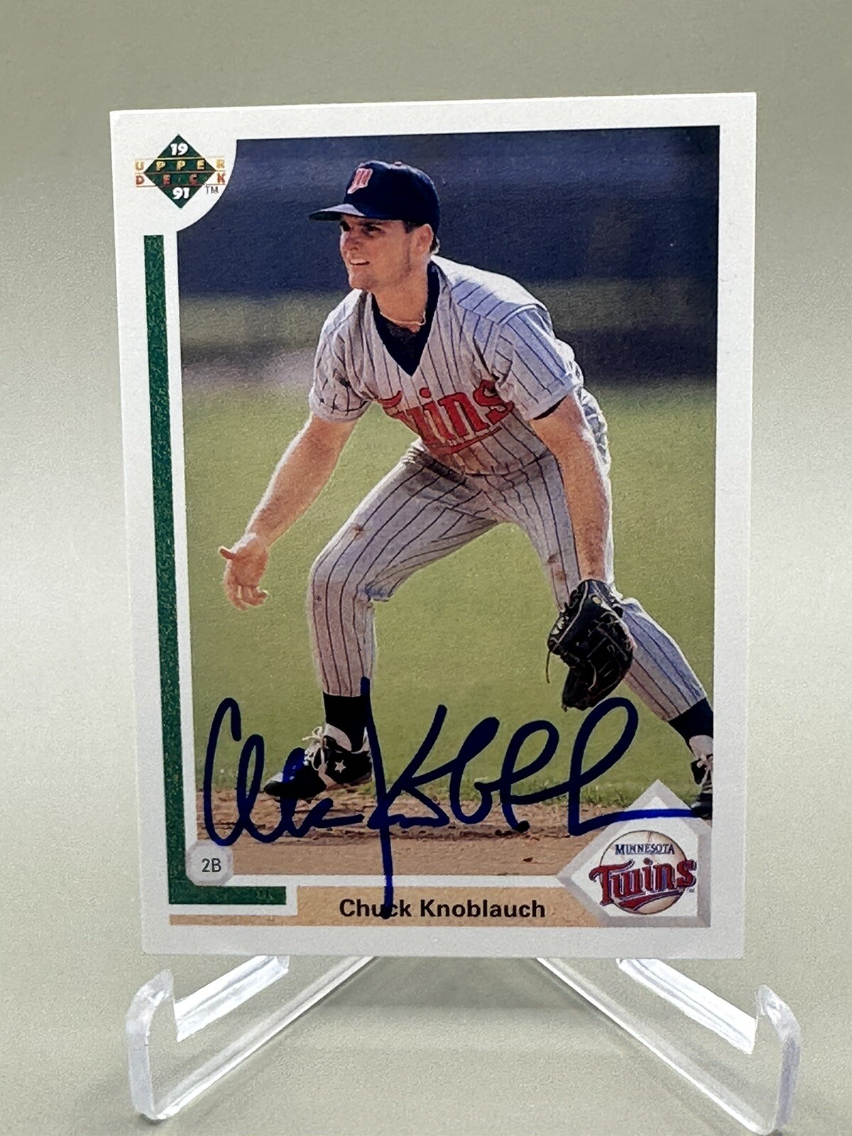 CHUCK KNOBLAUCH 1991 Upper Deck AUTOGRAPH ROOKIE #40 - Twins | eBay