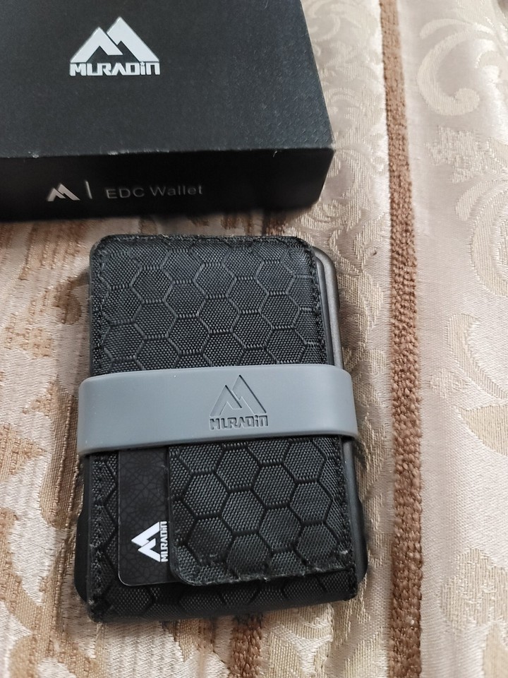 MURADIN Mens Wallet Tactical Bifold Wallets for Men Metal RFID Blocking ...