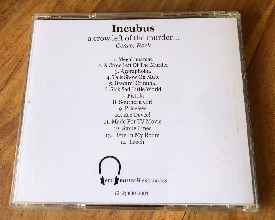 INCUBUS - A Crow Left of the Murder (2004) ADVANCE PROMO CD EMI | eBay
