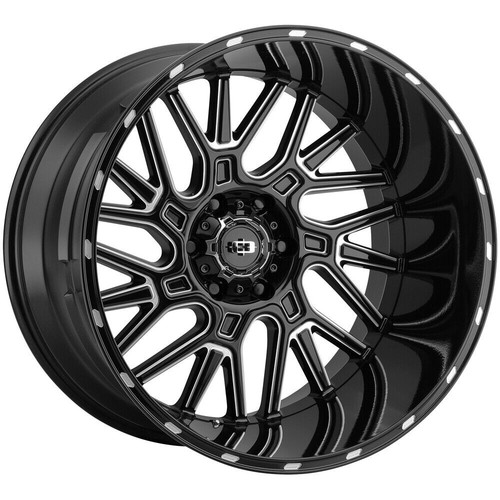 20x12 Vision 404 Brawl 6x135 -51 Black Milled Wheels Rims Set(4) 87.1 ...