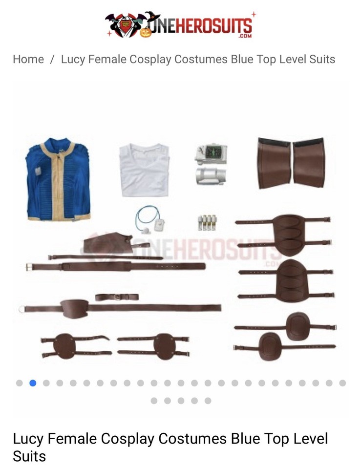 Lucy Vault 33 Fallout Female Cosplay Costumes Blue Top Level Suits | eBay