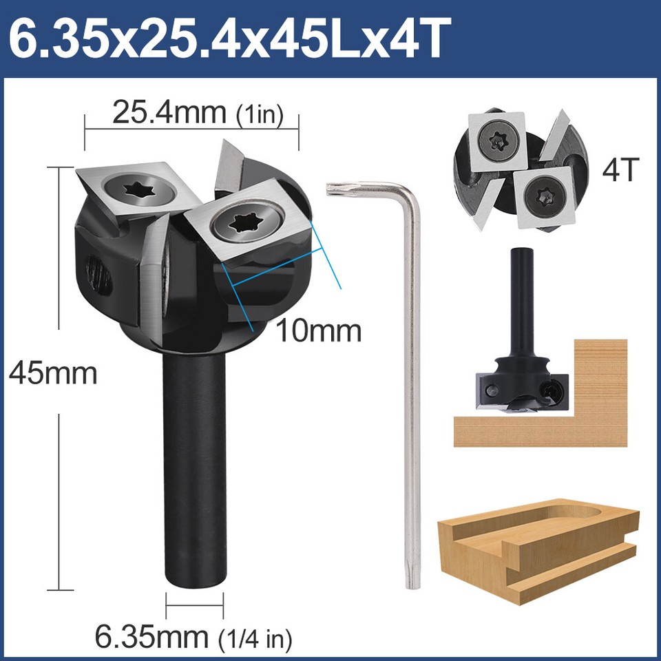 1/2" Shank CNC Spoilboard Surfacing Router Bit Slab Flattening Planing ...