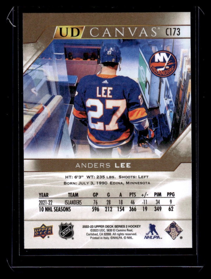 2022 UD Series 2 UD Canvas Anders Lee #C173 New York Islanders | eBay