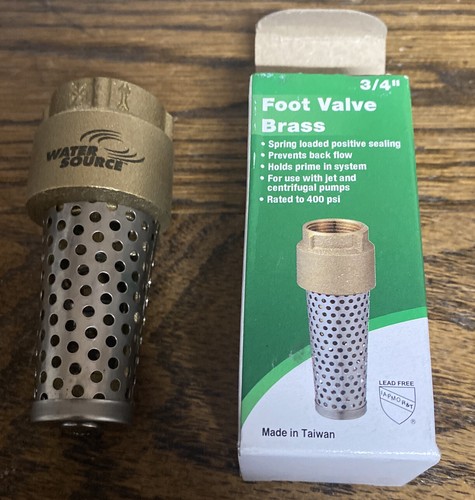 3/4" BRS Foot Valve,No TFV-75NL, Water Source Llc | eBay