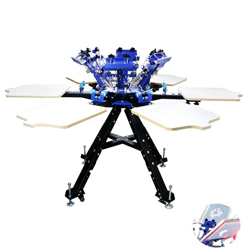6 Color Screen Printer 6 Station Micro Adjust Silk Screen Press Double ...