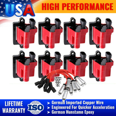 HIGH Performance Ignition Coil Spark Wire Kit For GMC 12558693 4.8/5.3L ...