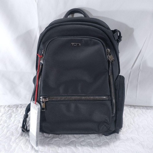 Tumi Serina Medium Black Nylon Backpack Gunmetal Zippers Used | eBay