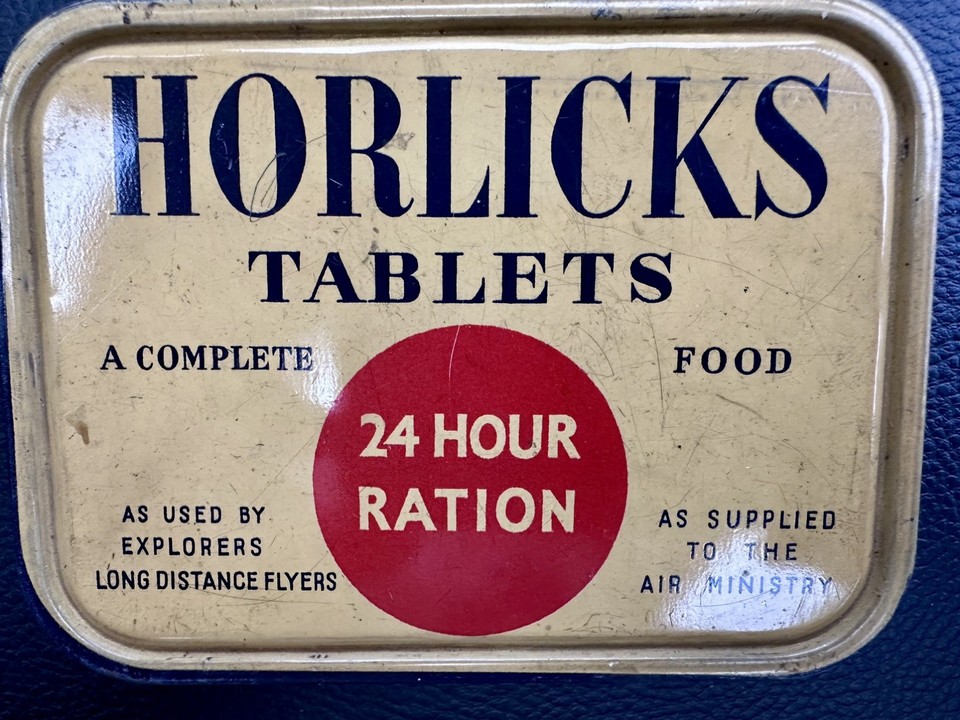 Rare Vintage HORLICKS TABLETS, 24 Hour Food Ration Tin - Original | eBay