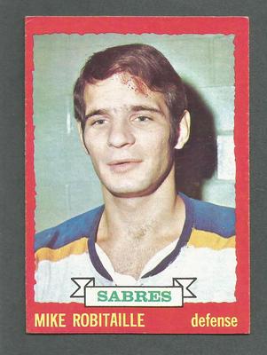 1973-74 OPC O-Pee-Chee Hockey Mike Robitaille #121 Buffalo Sabres *Dark ...