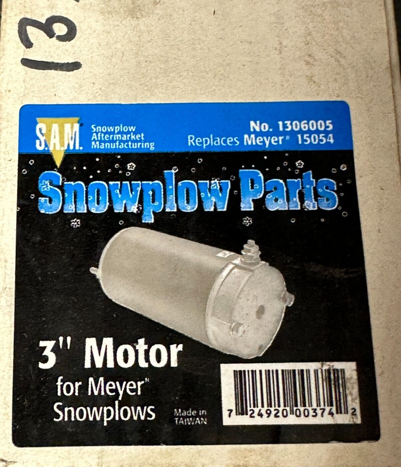Sam Snowplow Parts 3" Motor #1306005 For Meyer Snowplows Replaces Meyer ...