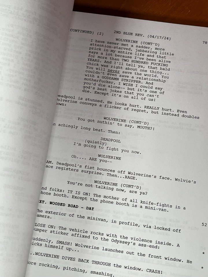 Deadpool & Wolverine Script Signed- Autograph Reprints- 138 Pages- X ...