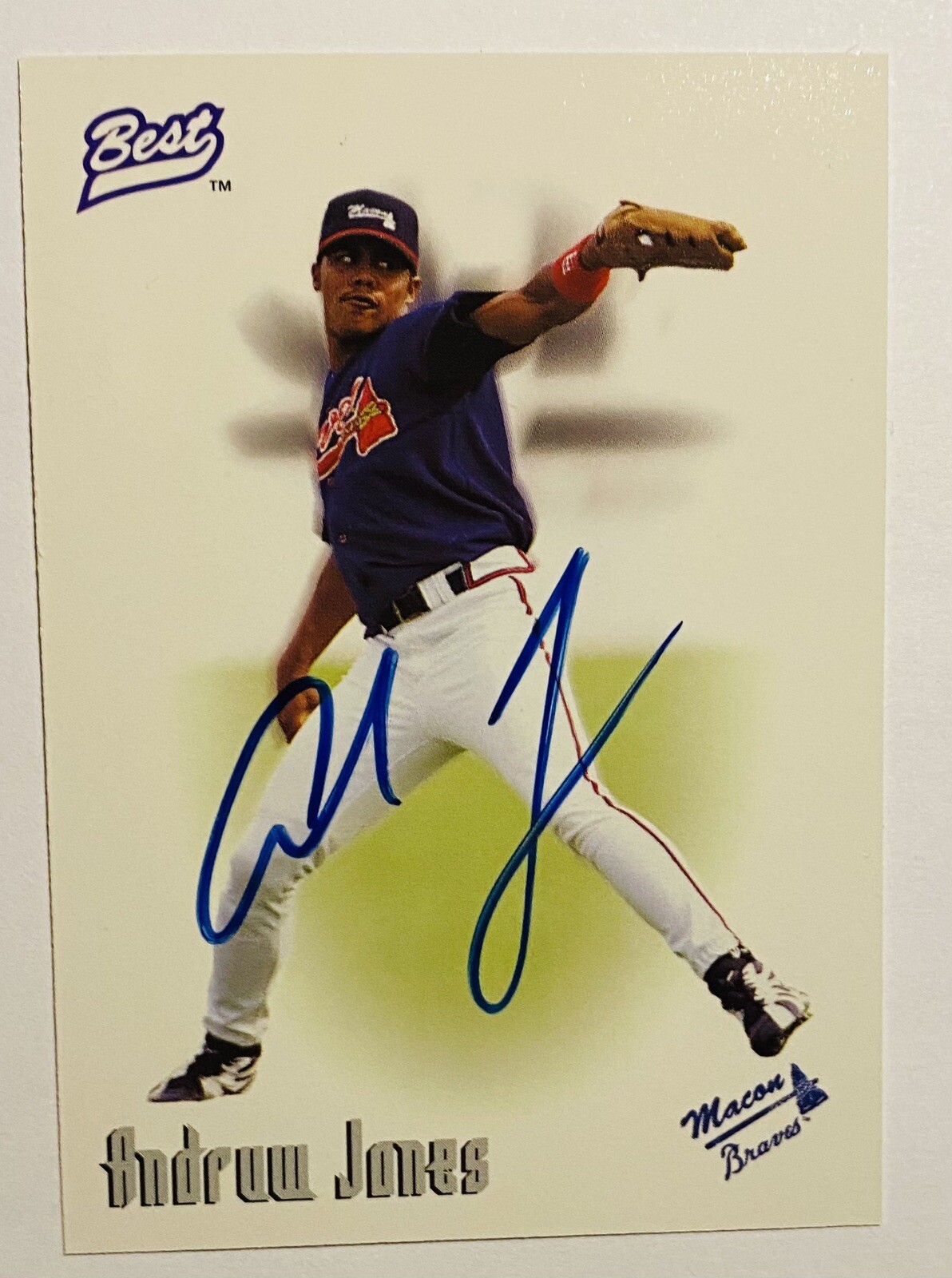 1996 Best Andruw Jones Signed Certified Autograph Rookie Card Atlanta ...