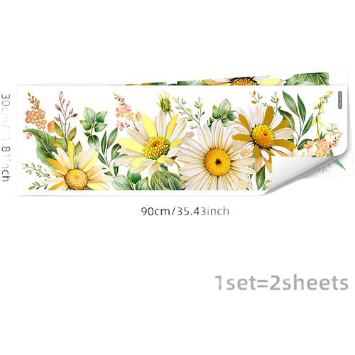 Gold Foil For LEAF Daisy Window Sticker Static Cling for Kitchen and ...