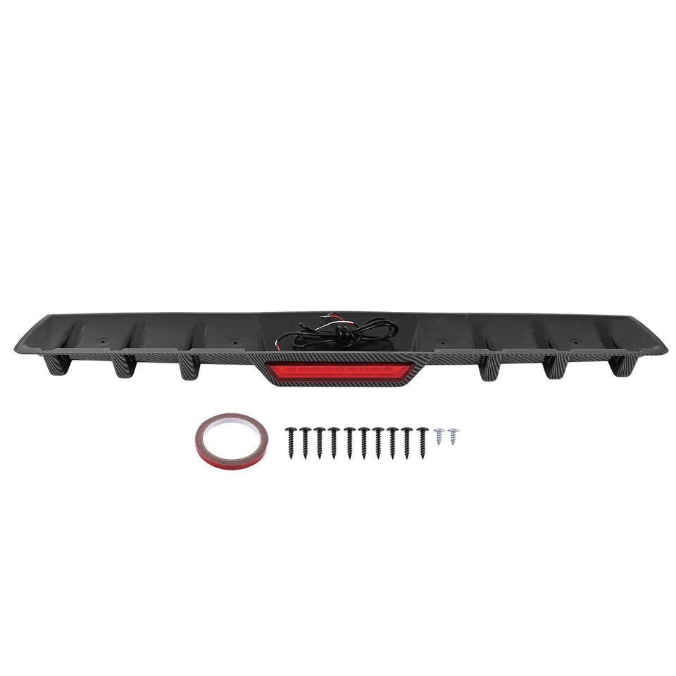 Carbon ABS Rear Bumper Diffuser Spoiler Splitter w/ LED Light For Acura ...