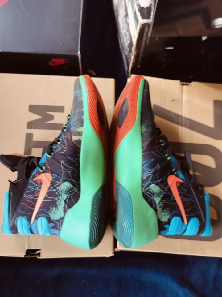 Nike Hyperdunk 2015 11 Black/Blue Lagoon-Green / Orange*Excellent no ...