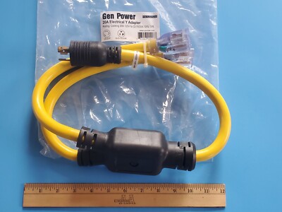 Gen Power 20 Amp Generator Y Adapter Splitter- Locking 20A to two 15 ...