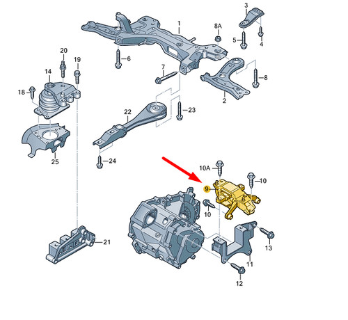 NEW AUDI A1 8X REAR LEFT GEARBOX MOUNTING 6Q0199555AT ORIGINAL NO DUTY ...