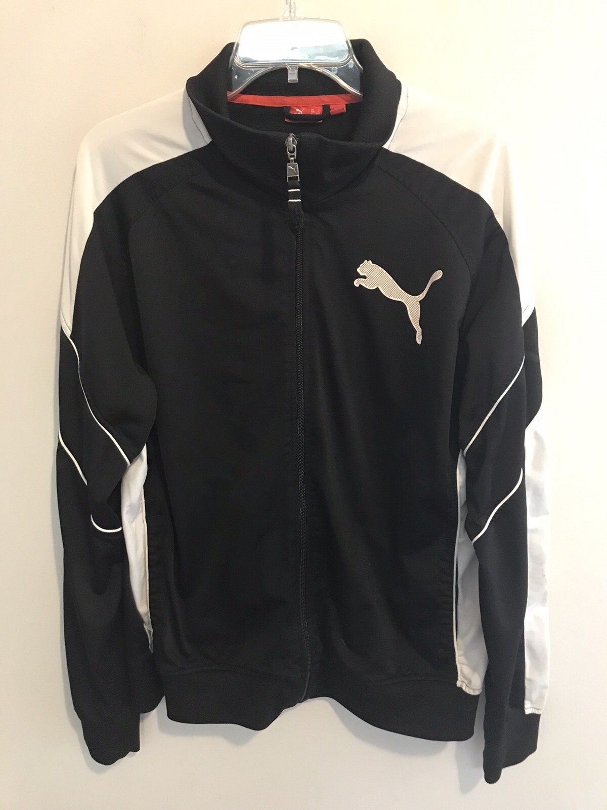 Puma Men's Full Zip Logo Track Jacket Black With Whit… - Gem