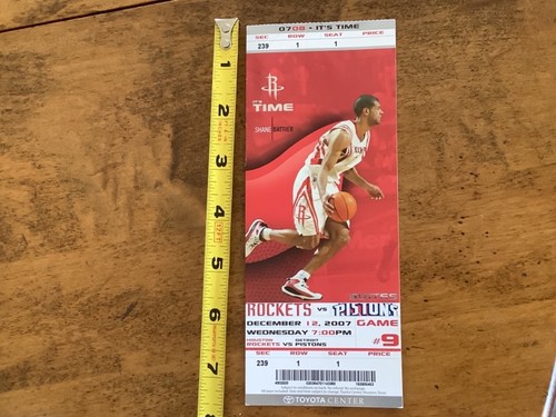2007 full Ticket Houston Rockets v Detroit Pistons played 12/12/2007 in ...