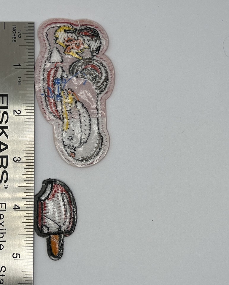 MR ALE x2 Patches Red Car + Ice Cream Bar Stick Embroidered Iron-On/Sew ...