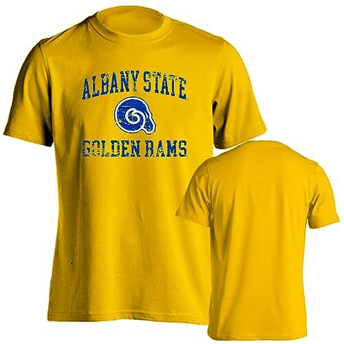 Albany State University Golden Rams Distressed Retro Logo Short Sleeve ...