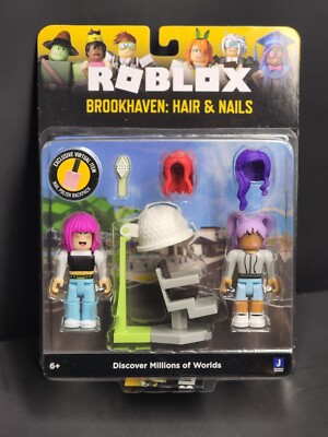 Roblox Action Collection Brookhaven Hair & Nails Action Figures ...