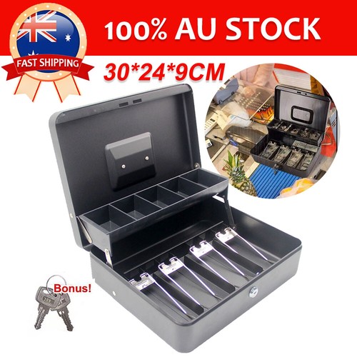 Lockable Cash Box Deposit Slot Petty cash Money Box Safe with 2 keys ...