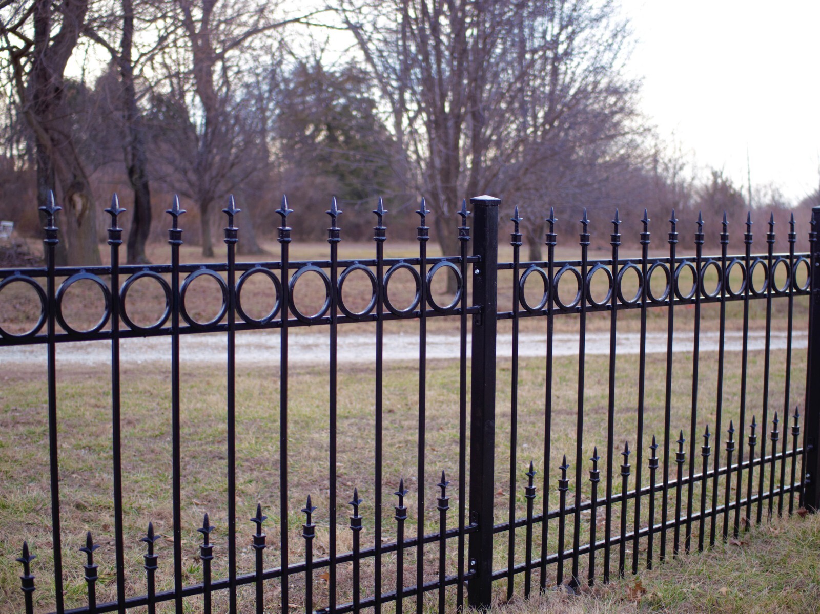 Solid Wrought Iron Fence Panels with 6" Rings with 18" sub-pic ...