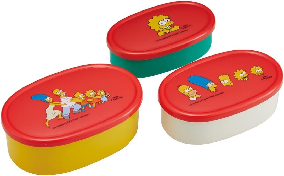 Skater Bento Box Storage Container Set of 3 Simpsons Made in Japan ...