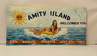 NEW Amity Island tin metal sign | eBay