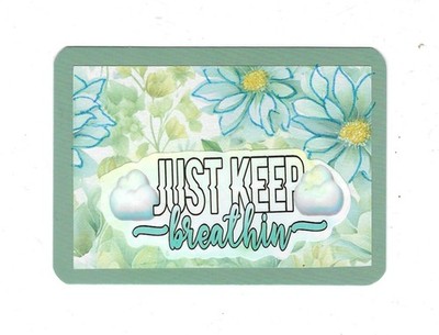 ACEO Art Trading Card ATC Original Collage OOAK Glitter Flowers Keep ...