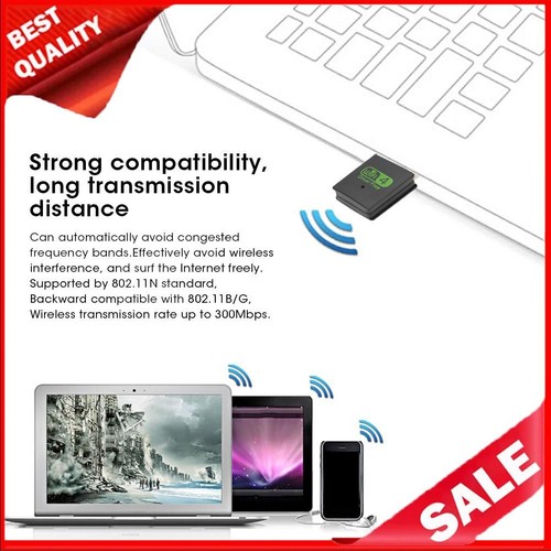 External Wireless USB WiFi Adapter 300M Easy Plug & Play Network ...