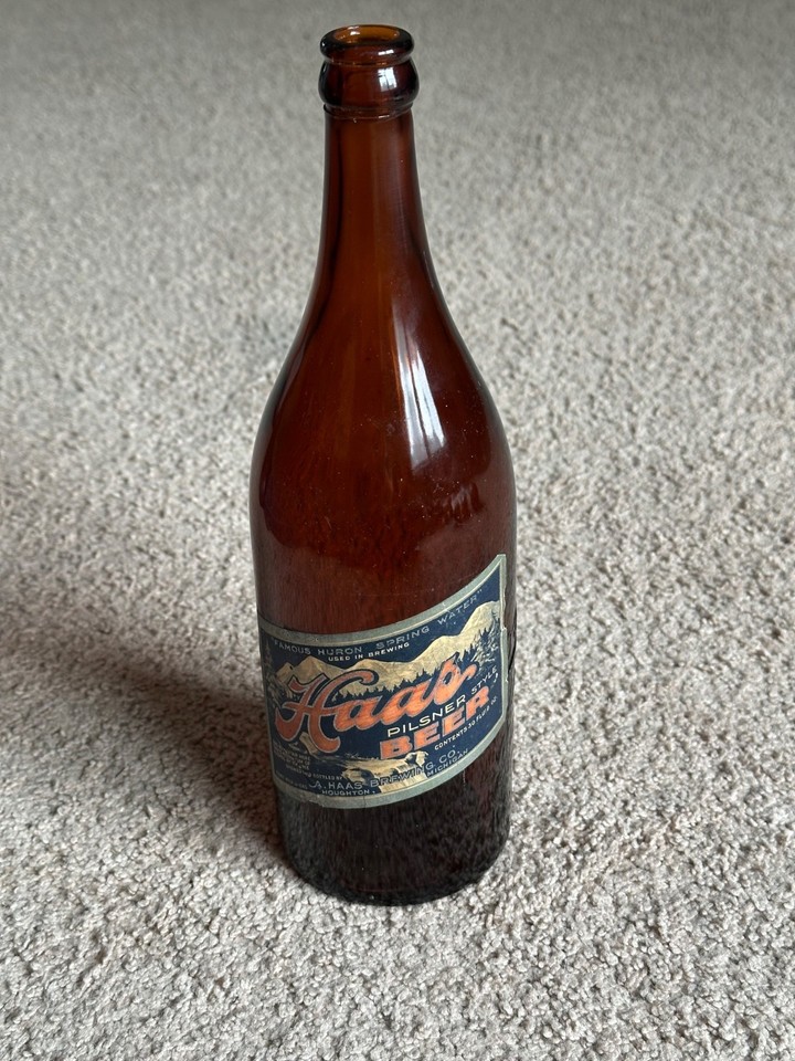 A. Haas Brewing Brewery Houghton Pilsner Beer Paper Label Bottle ...