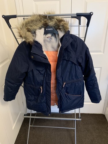 Decathlon Girls Navy Age 12 Warm Fur Lined Hooded Jacket | eBay