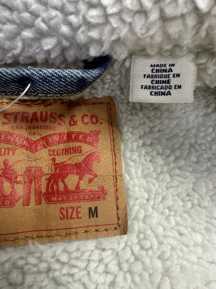 New Levis Men’s Type III Sherpa Trucker Jacket 163650044 Mustard Medium ...