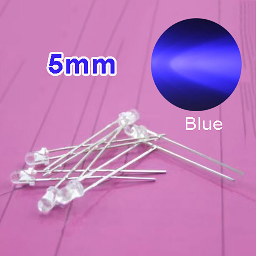Ultra Bright 5mm Individual LEDS Clear emits Blue Light LED Light ...
