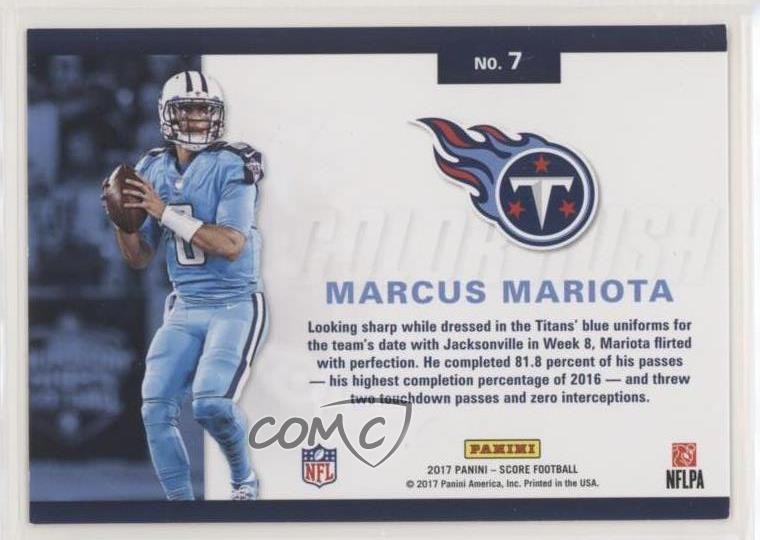 2017 Score Color Rush Red Marcus Mariota #7 | eBay