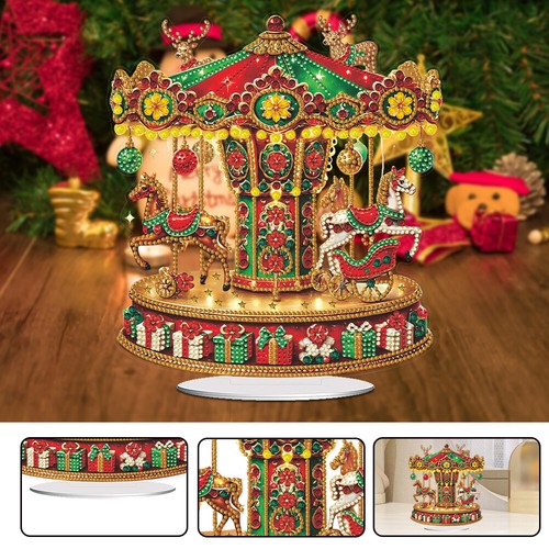 Acrylic Carousel Diamond Painting Desktop Ornaments Kit for Adults ...