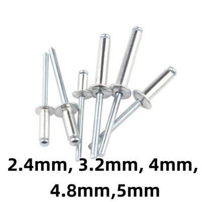 2.4mm, 3.2mm, 4mm, 4.8mm,5mm Pop Rivets Aluminium Dome Head Blind Open ...