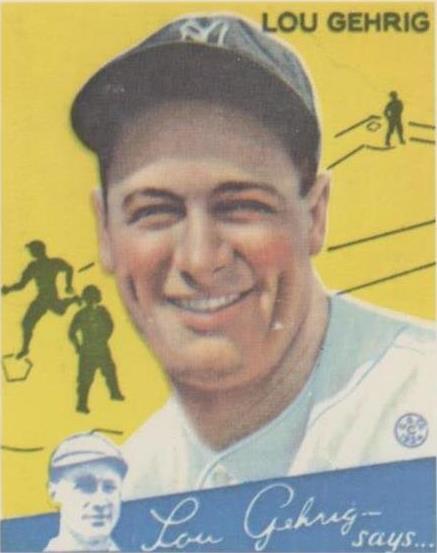 1977 Dover Classic Baseball Cards Reprints - Lou Gehrig 1934 Goudey 37 ...