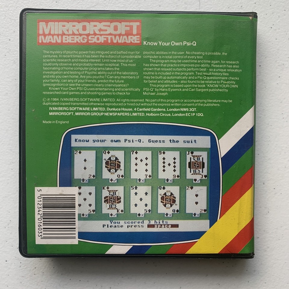 Acorn Electron / BBC Micro Computer Game - KNOW YOUR OWN PSI-Q ...