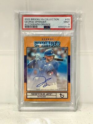 2022 Topps Brooklyn Collection GEORGE SPRINGER Orange Auto /20 PSA 9 ...