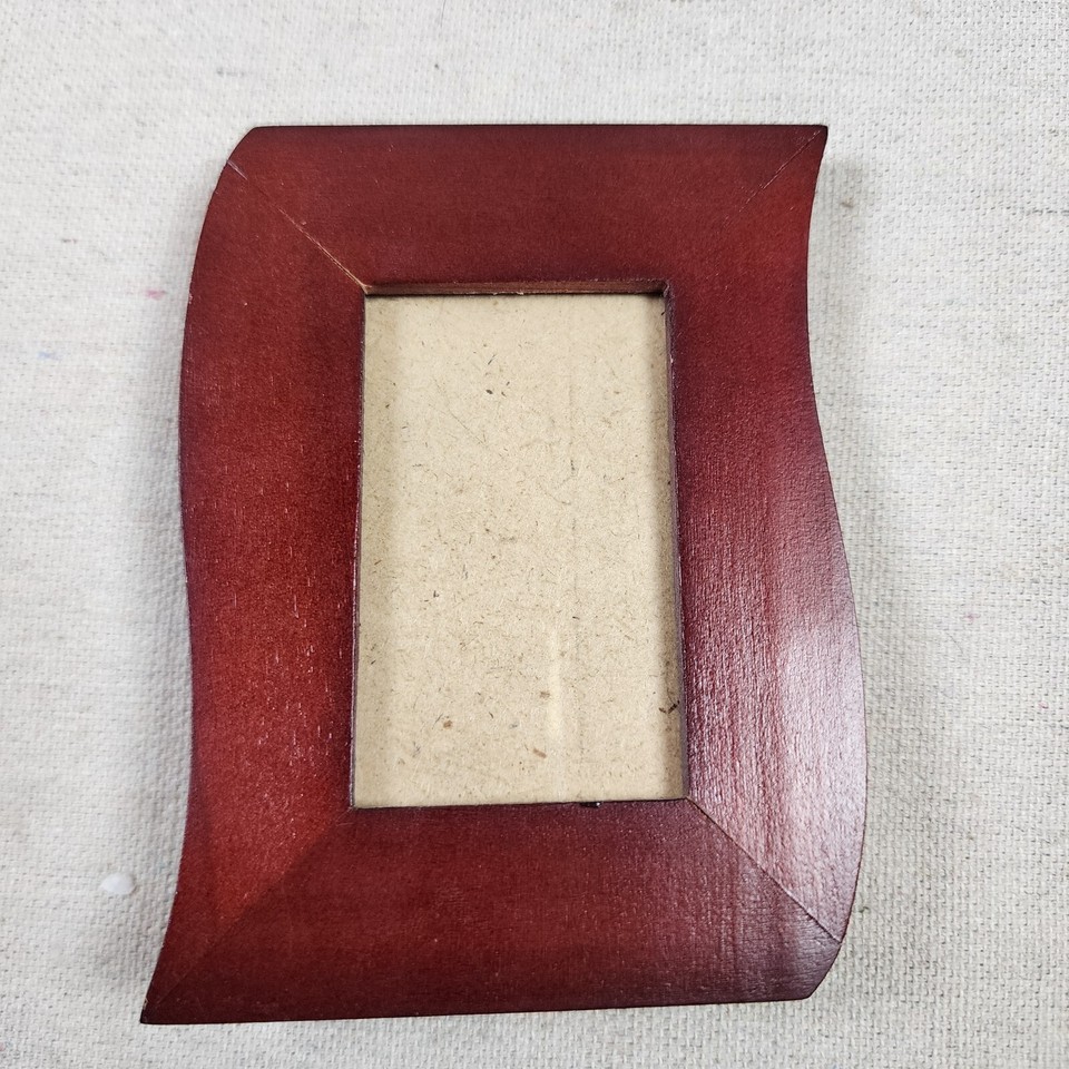 3 Small Vintage PHOTO FRAMES Cherry & Natural Wood 2x3" Easel Back ...