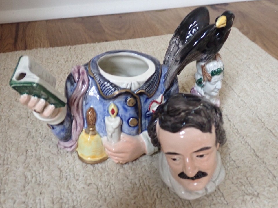 RARE! 1995 Fitz and Floyd Edgar Allen Poe the Raven Teapot Numbered ...