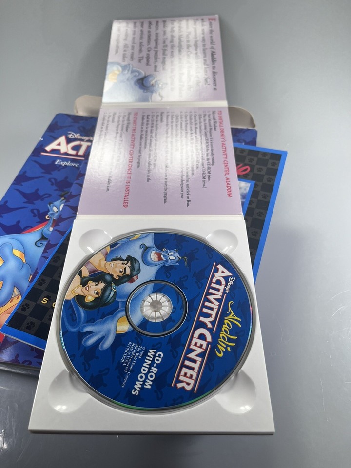 VINTAGE Disney's Aladdin Activity Center CD-ROM (PC/Windows 1994) Big ...